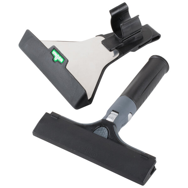 Unger ENH15 ErgoTec Ninja 6" Black 2-in-1 Glass Scraper with Blade ...