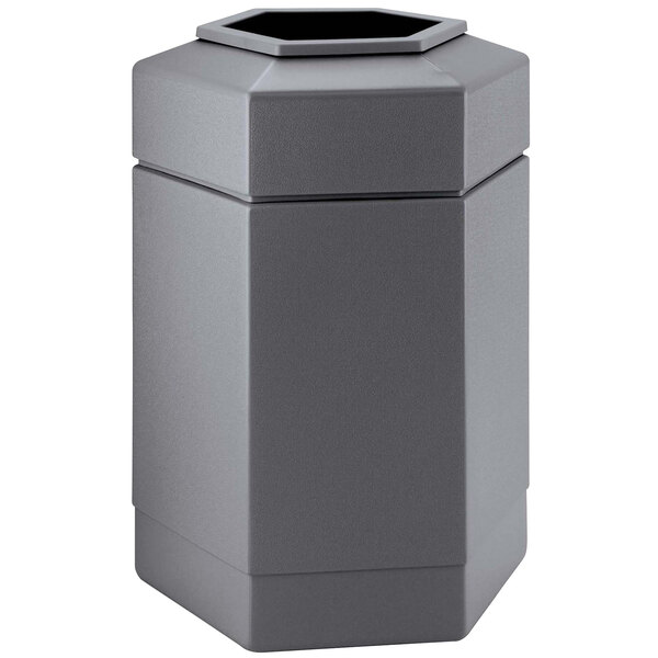 Commercial Zone 737103 PolyTec 30 Gallon Gray Hexagonal Waste Container ...