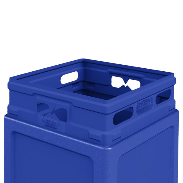 Commercial Zone 732104 PolyTec 42 Gallon Square Blue Waste Container