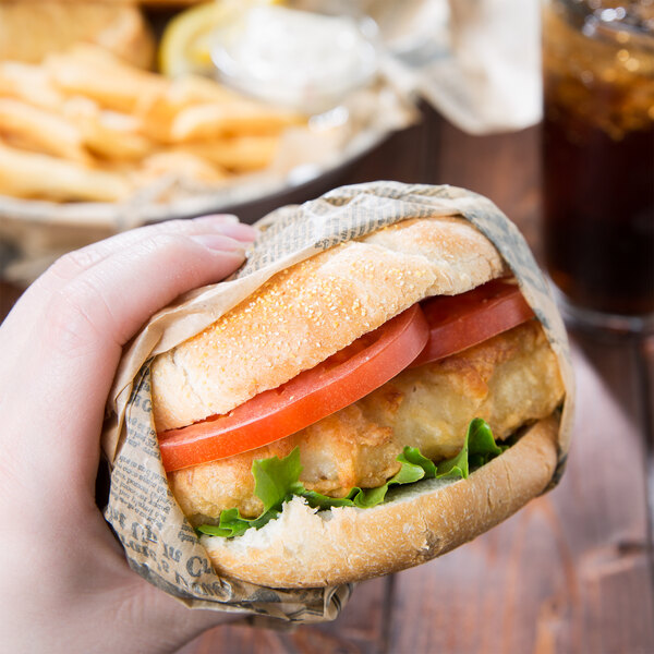 American Metalcraft PPCN1616 16" x 16" Natural Newspaper Print Deli ...