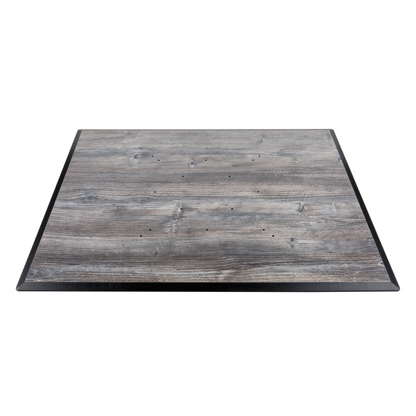 BFM Seating Tribeca 24" x 32" Rectangular Driftwood Composite Laminate Outdoor Table Top with ...