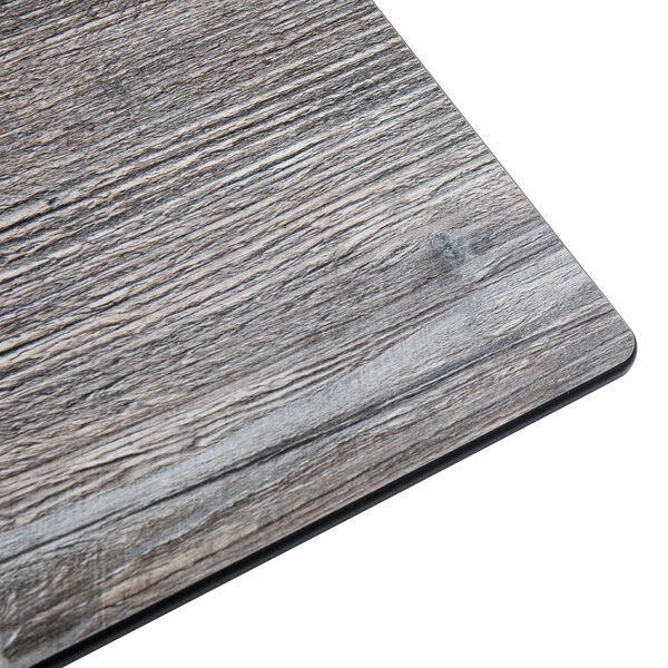 BFM Seating Tribeca 24" x 32" Rectangular Driftwood Composite Laminate Outdoor Table Top with ...