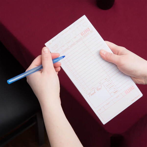 Choice 2 Part Tan and White Carbonless Guest Check with Bottom Guest ...