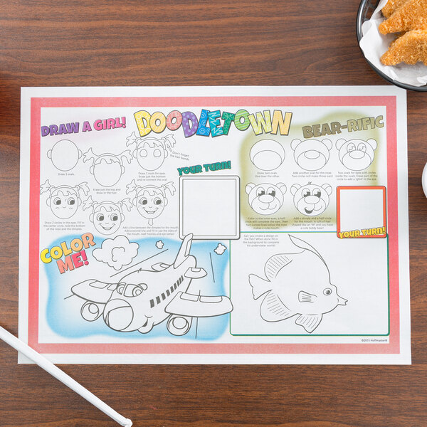 Hoffmaster 310692 10" x 14" Doodletown Fun Double Sided Interactive ...