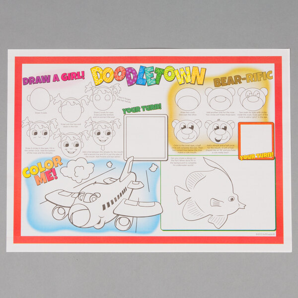 Hoffmaster 310692 10" x 14" Doodletown Fun Double Sided Interactive ...
