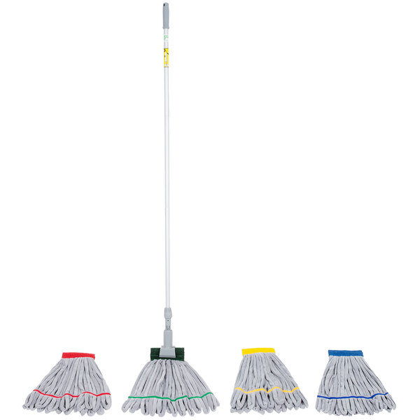 Unger SmartColor 11 oz. Microfiber String Mop Head Kit with Mop Handle ...