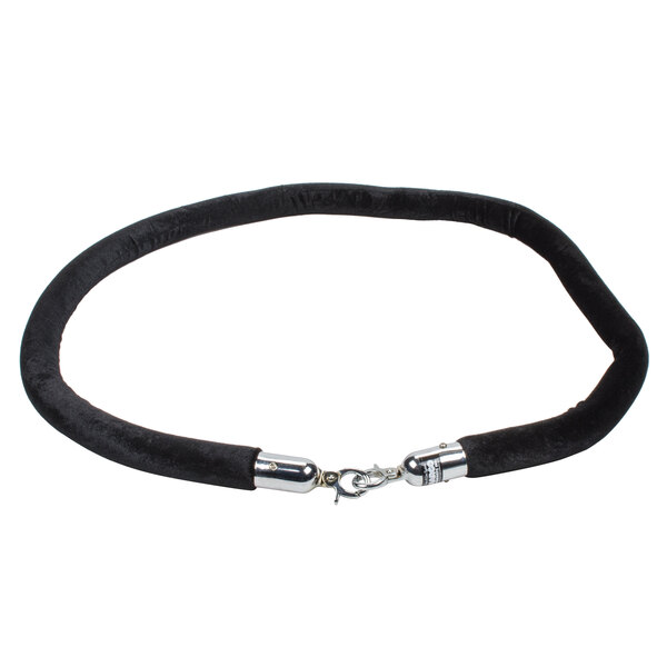 Aarco Black 8' Stanchion Rope with Chrome Ends for Rope Style Crowd ...