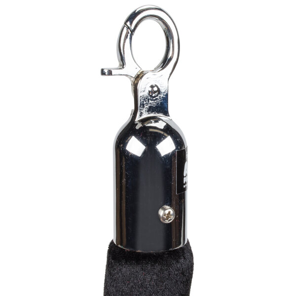 Aarco Black 8' Stanchion Rope with Chrome Ends for Rope Style Crowd ...