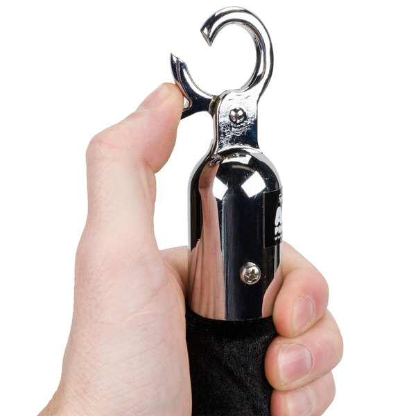 Aarco Black 8' Stanchion Rope with Chrome Ends for Rope Style Crowd ...