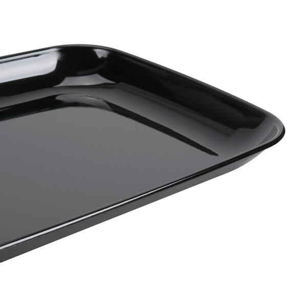 Sabert 9322 Mozaik 22" x 9" Black Plastic Platter / Catering Tray - 25/Case