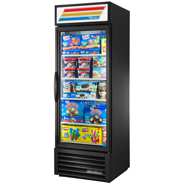 True GDM-23F-HC~TSL01 27" Black Glass Door Merchandiser Freezer with ...