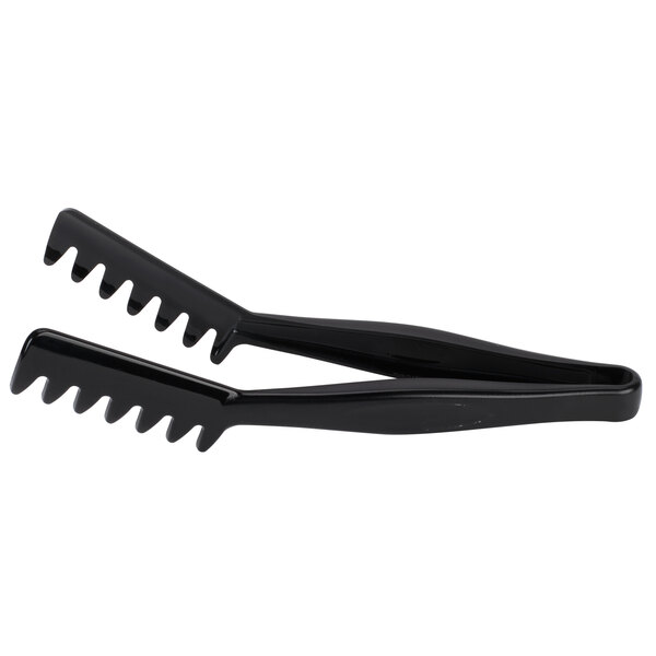 Cambro TGA11110 Lugano 11" Black Angled Plastic Spaghetti Tongs