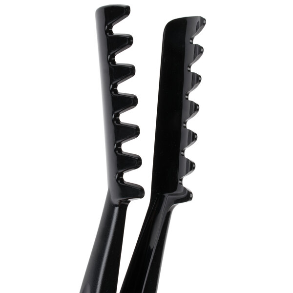 Cambro TGA11110 Lugano 11" Black Angled Plastic Spaghetti Tongs