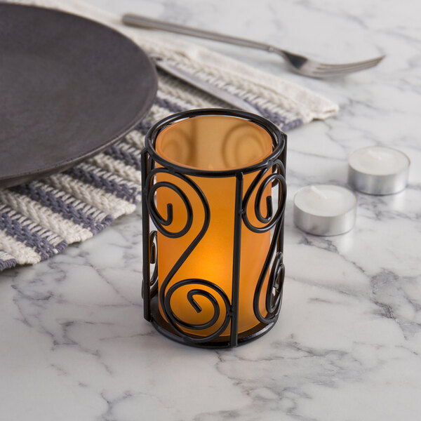 Sterno 85264 Black Swirl Wire Lamp Base