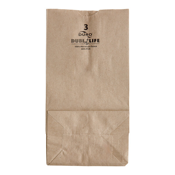 Duro 3 lb. Brown Paper Bag - 500/Bundle
