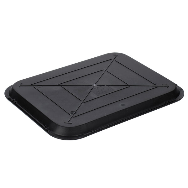 GET FT-14-BK 10 3/4" x 14" Black Customizable Plastic Fast Food Tray ...