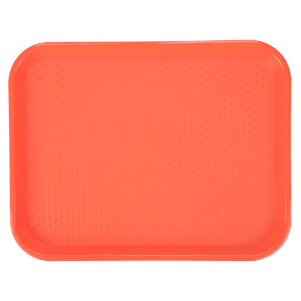 GET FT-18-OR 14" x 17 1/2" Orange Customizable Plastic Fast Food Tray ...