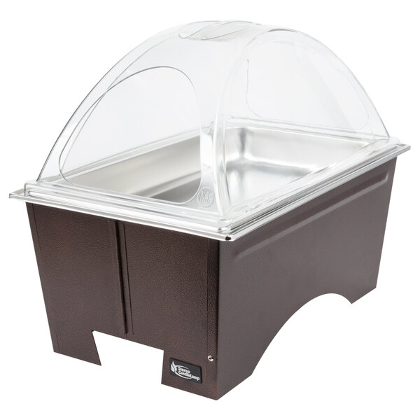 Sterno Full Size Copper Vein Fold Away Chafer with Clear Dome Cover and ...