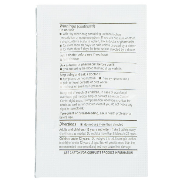 Medique 17564 Extra Strength APAP Acetaminophen Tablets - 24/Box