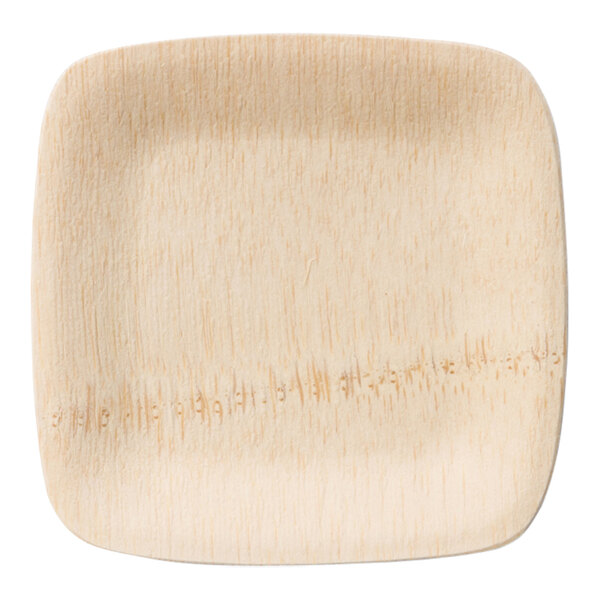 Bambu® 064300 Veneerware® 5" Disposable Square Bamboo Appetizer Plate ...