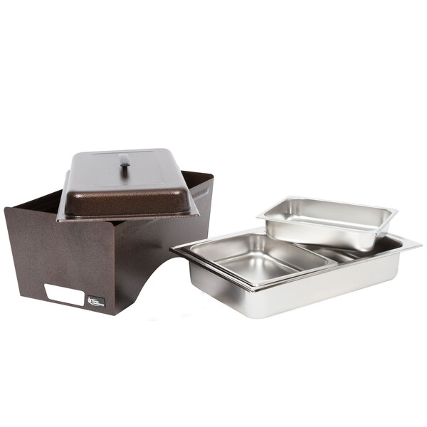 Sterno Copper Vein Stackable Chafer with Lid and 2 Half Size Pans