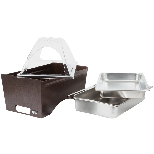 Sterno Full Size Copper Vein Stackable Chafer with Clear Dome Cover and ...