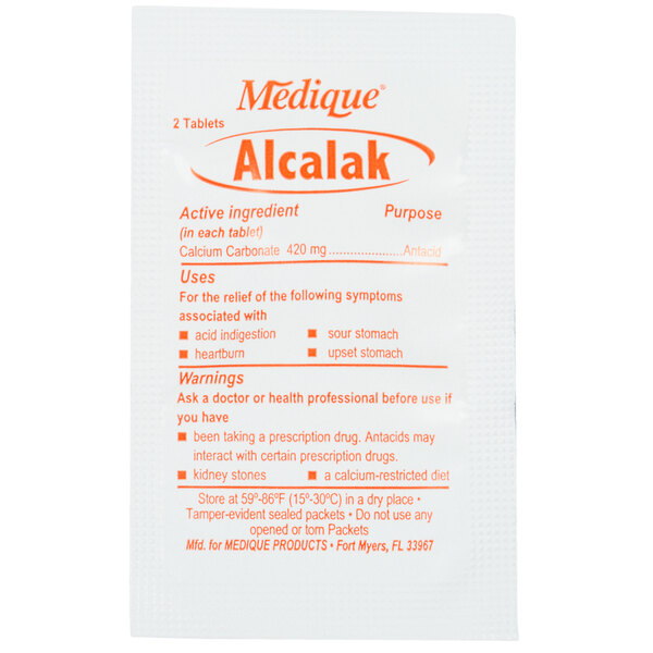 Medique 10164 Alcalak Antacid Tablets - 24/Box