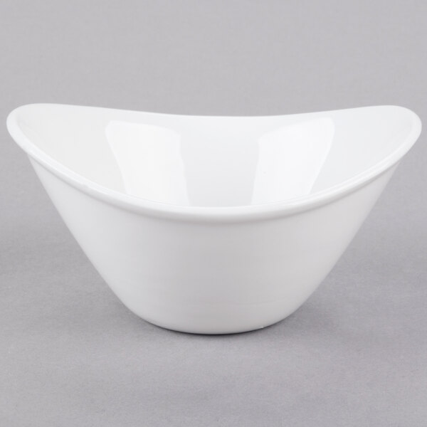 Libbey INF-100 Porcelana Infinity 7 oz. Bright White Oval Porcelain ...