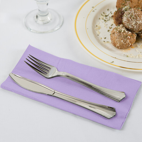 Luscious Lavender Purple Paper Dinner Napkins, 2-Ply 1/8 Fold ...