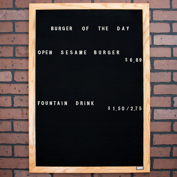 Aarco AOFD3624L 36" x 24" Black Felt Open Face Vertical Indoor Message ...