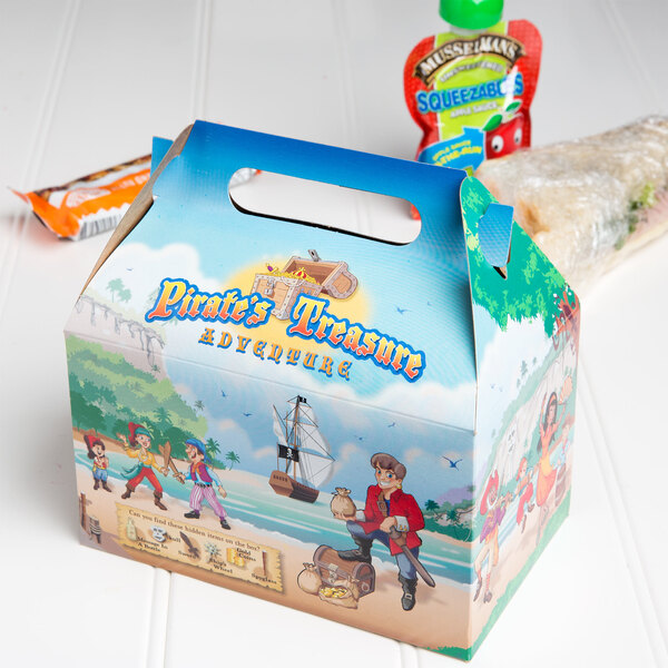 Southern Champion 6 7/16" x 4" x 3 3/4" Kids Take-Out Meal Box with ...