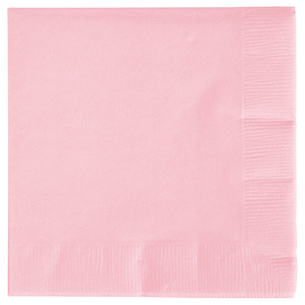 Creative Converting 57158B Classic Pink 3-Ply Beverage Napkin - 50/Pack