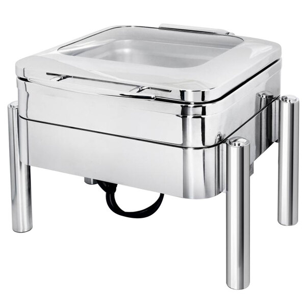 Eastern Tabletop 3977GS Jazz Swing 4 Qt. Stainless Steel Square Chafer ...