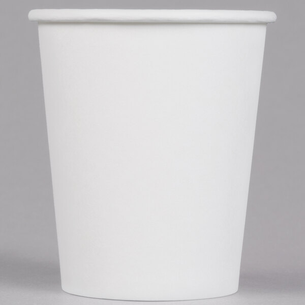 Choice 8 oz. White Poly Paper Hot Cup - 50/Pack