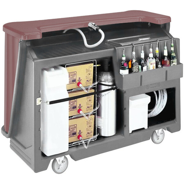 Cambro BAR650PMT189 Two-Tone Brown Mahogany Cambar® 67" Portable Bar ...