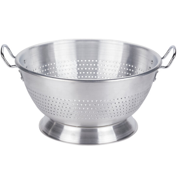 Vollrath 68350 16 Qt. Heavy-Duty Aluminum Colander with Base and Handles