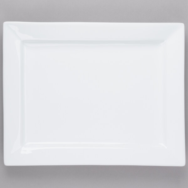 Libbey Slate 14" x 11" Ultra Bright White Wide Rim Rectangular ...