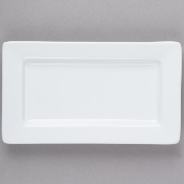 Libbey Slate 7 1/2" x 4 1/4" Ultra Bright White Wide Rim Rectangular ...
