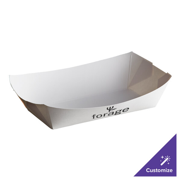 #500 5 lb. White Customizable Paper Food Tray - 500/Case