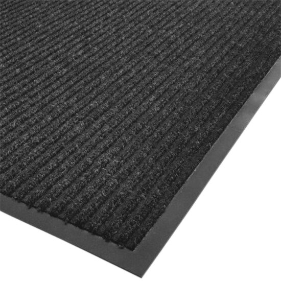 Cactus Mat 1485M-L31 3' x 10' Charcoal Needle Rib Carpet Mat - 3/8" Thick