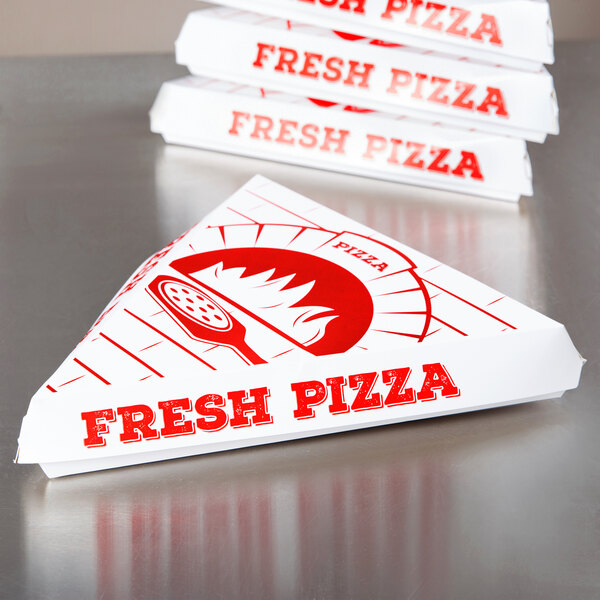 Choice White Clay Clamshell Pizza Slice Box (400/Case)