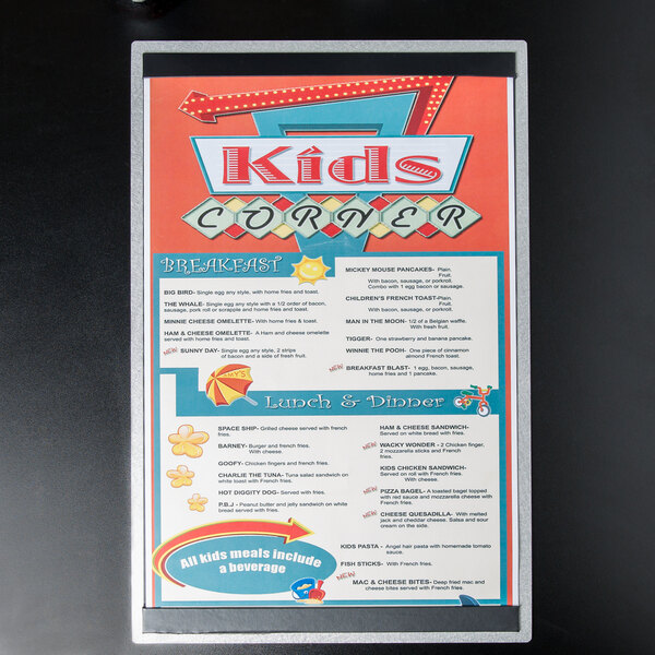 Menu Solutions ALSIN17-ST 11" x 17" Alumitique Single Panel Brushed ...