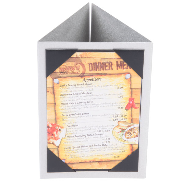 Menu Solutions ATT3PX-A-BRUSHED Alumitique 4" x 6" Triple View Aluminum ...