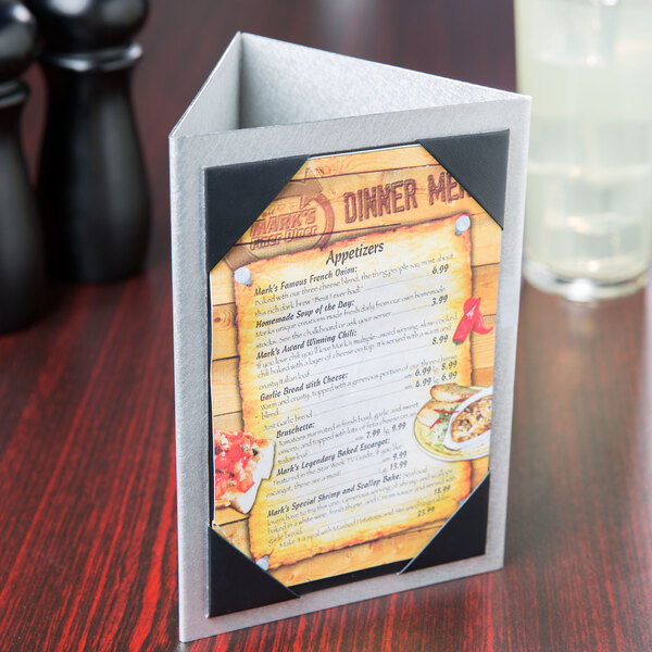 Menu Solutions ATT3PX-A-BRUSHED Alumitique 4" x 6" Triple View Aluminum ...