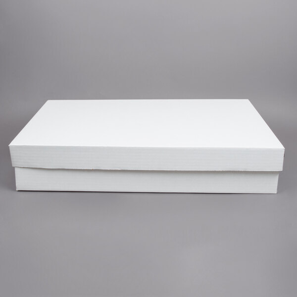 28" x 18" x 5" White Corrugated Full Sheet Cake / Bakery Box with Lid ...