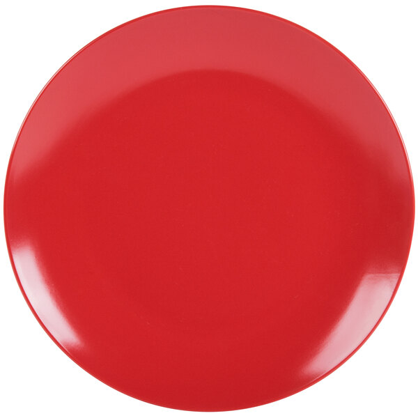 10 Strawberry Street WM-1-RED Wazee Matte 10 1/2" Round Red Stoneware ...