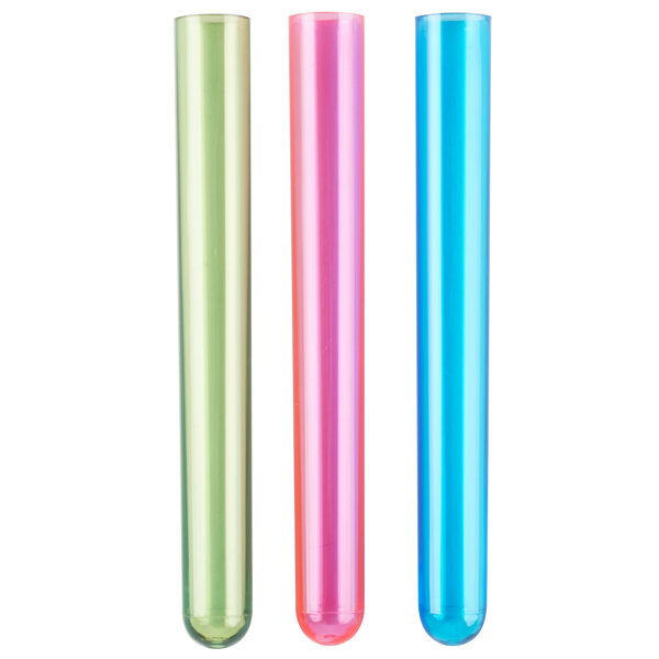Choice 5 5/8" Neon Test Tube Shot / Shooter with Assorted Colors - 100/Pack