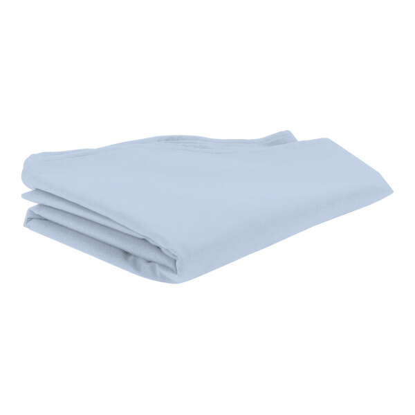 Intedge 90" Round Light Blue Seamed 65/35 Poly/Cotton Blend Hemmed ...