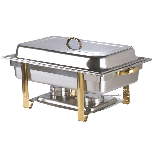 Choice Deluxe 8 Qt. Full Size Gold Accent Chafer