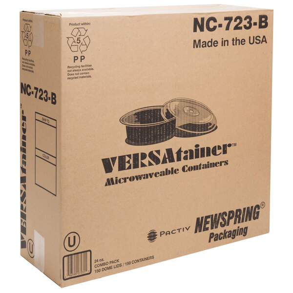 Pactiv Newspring NC723B 24 oz. Black 7" VERSAtainer Round Microwavable ...